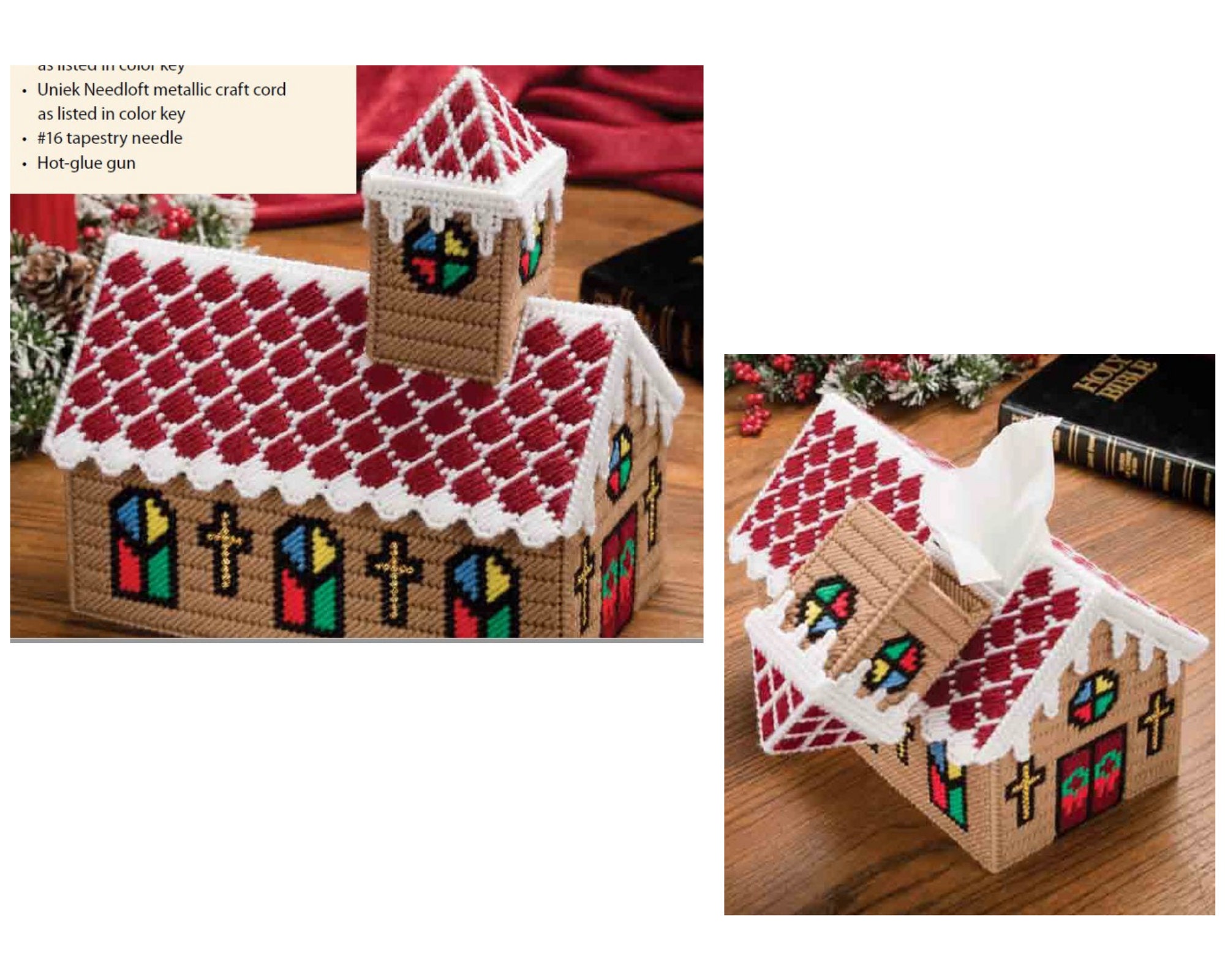 Church Tissue Box Cover Plastic Canvas Pattern - Etsy