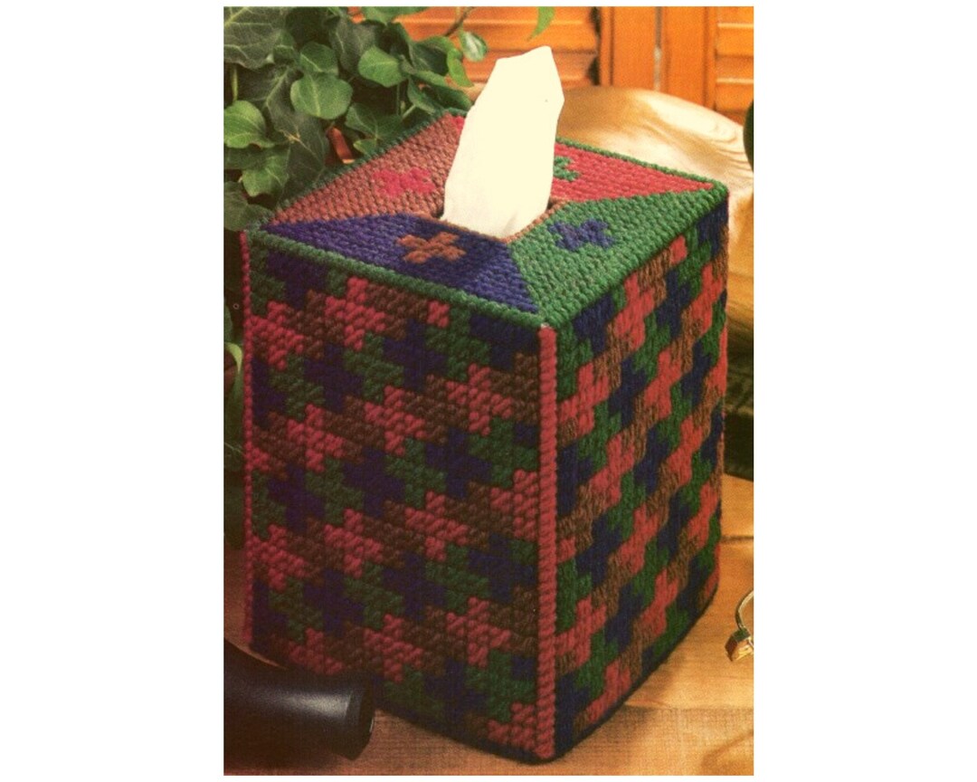 Crisscross Pattern Tissue Box Cover Plastic Canvas Pattern - Etsy