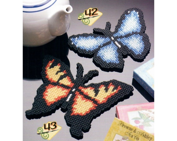 Butterfly Trivets Plastic Canvas Pattern Kitchen Decor - Etsy