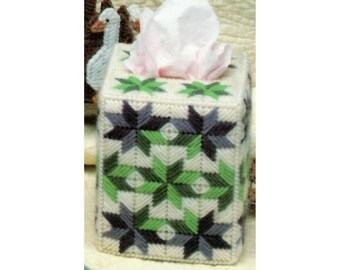 Floral Tissue Box Cover Plastic Canvas Pattern - Etsy
