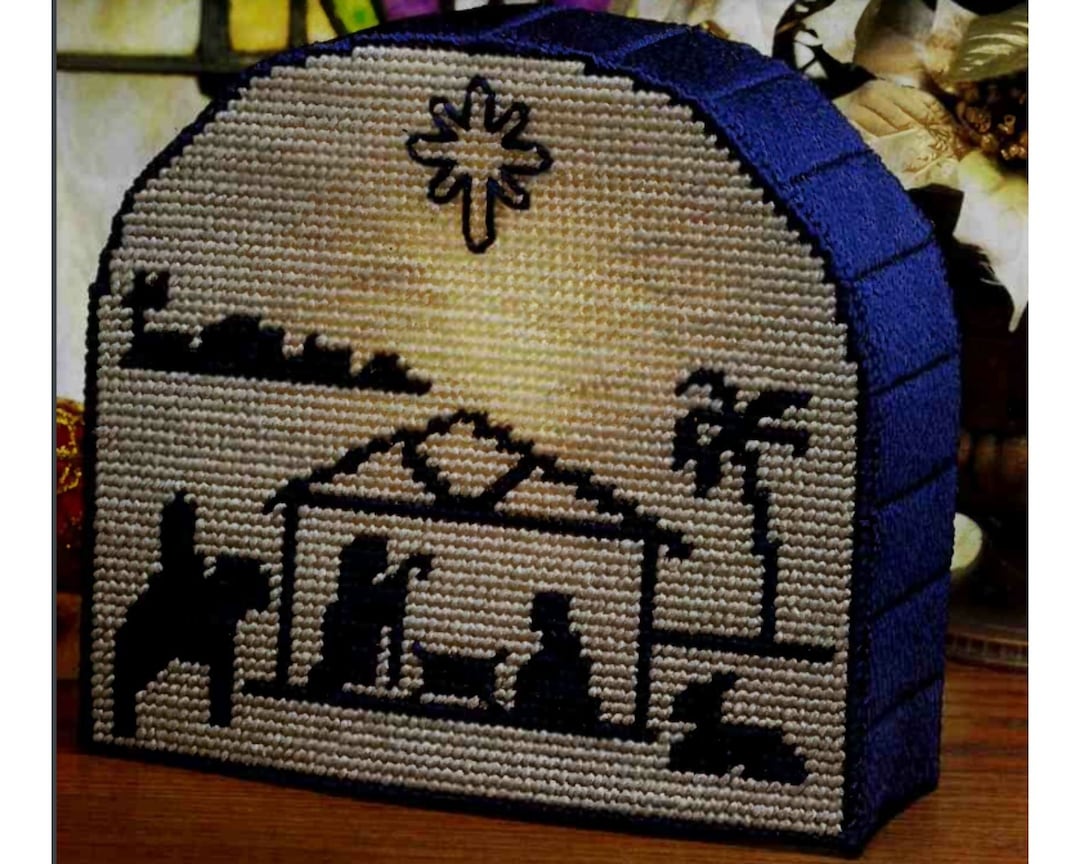 North Star Nativity Tea Light Plastic Canvas Pattern, Light up Nativity ...