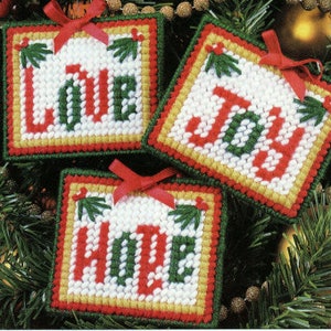 Love Hope Joy Ornaments Plastic Canvas Pattern - Etsy