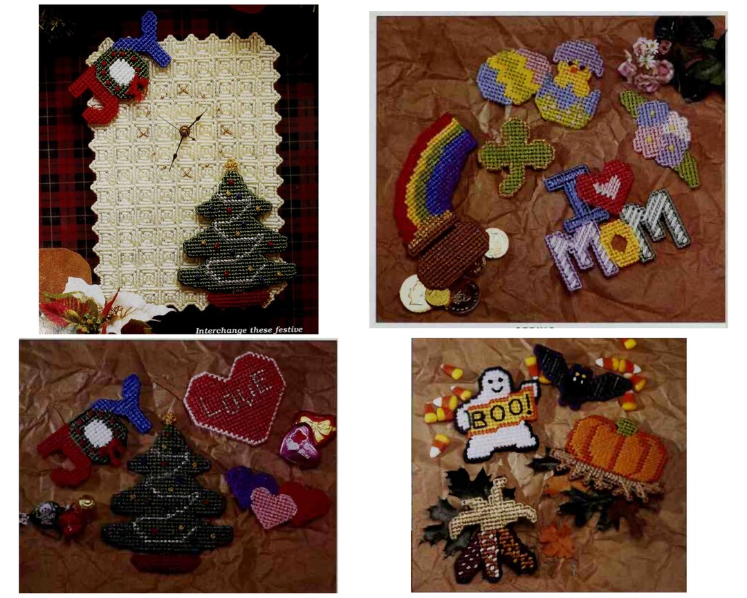 All Season Clock Plastic Canvas Pattern - Etsy