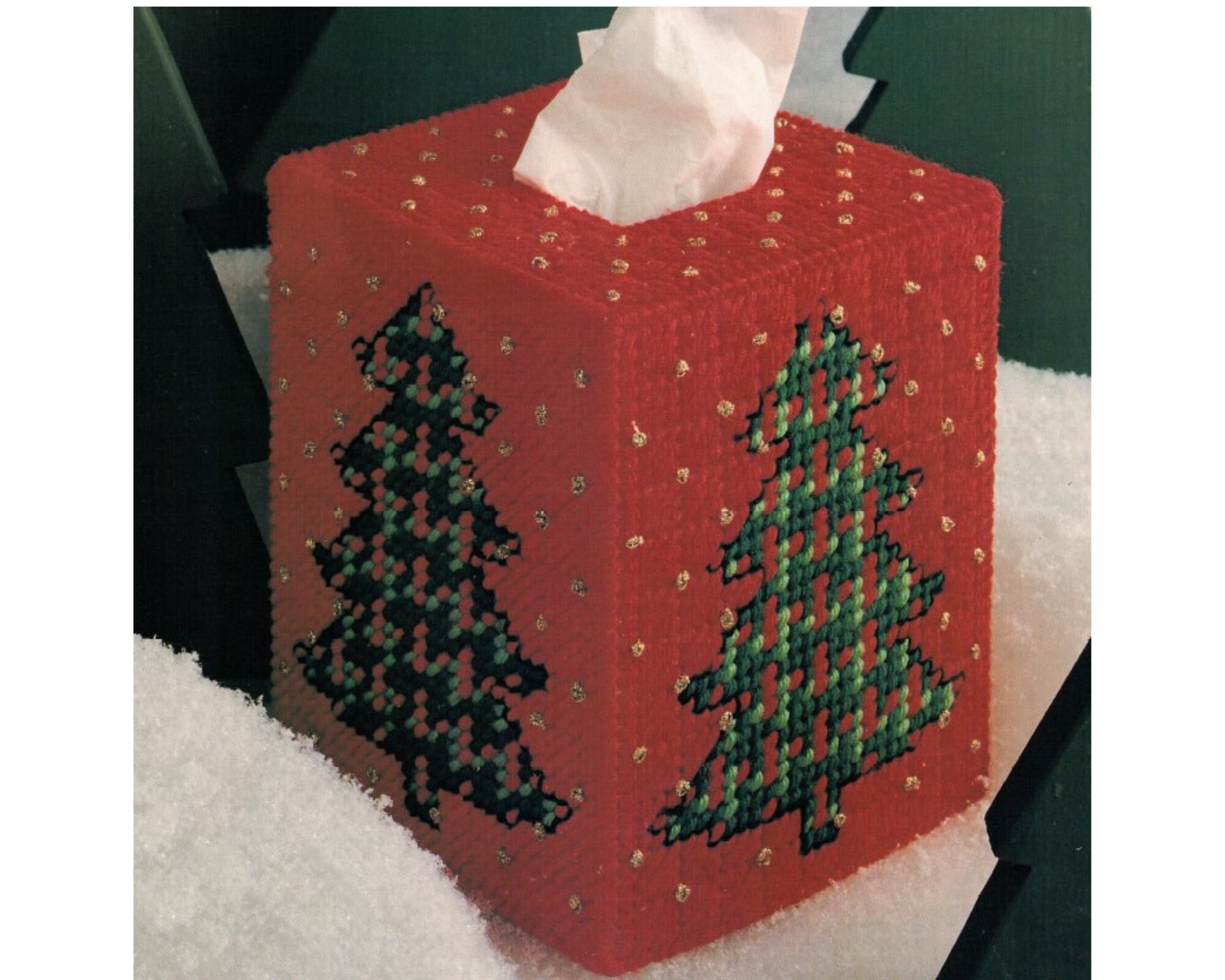 Plaid Tree Tissue Box Cover Plastic Canvas Pattern - Etsy