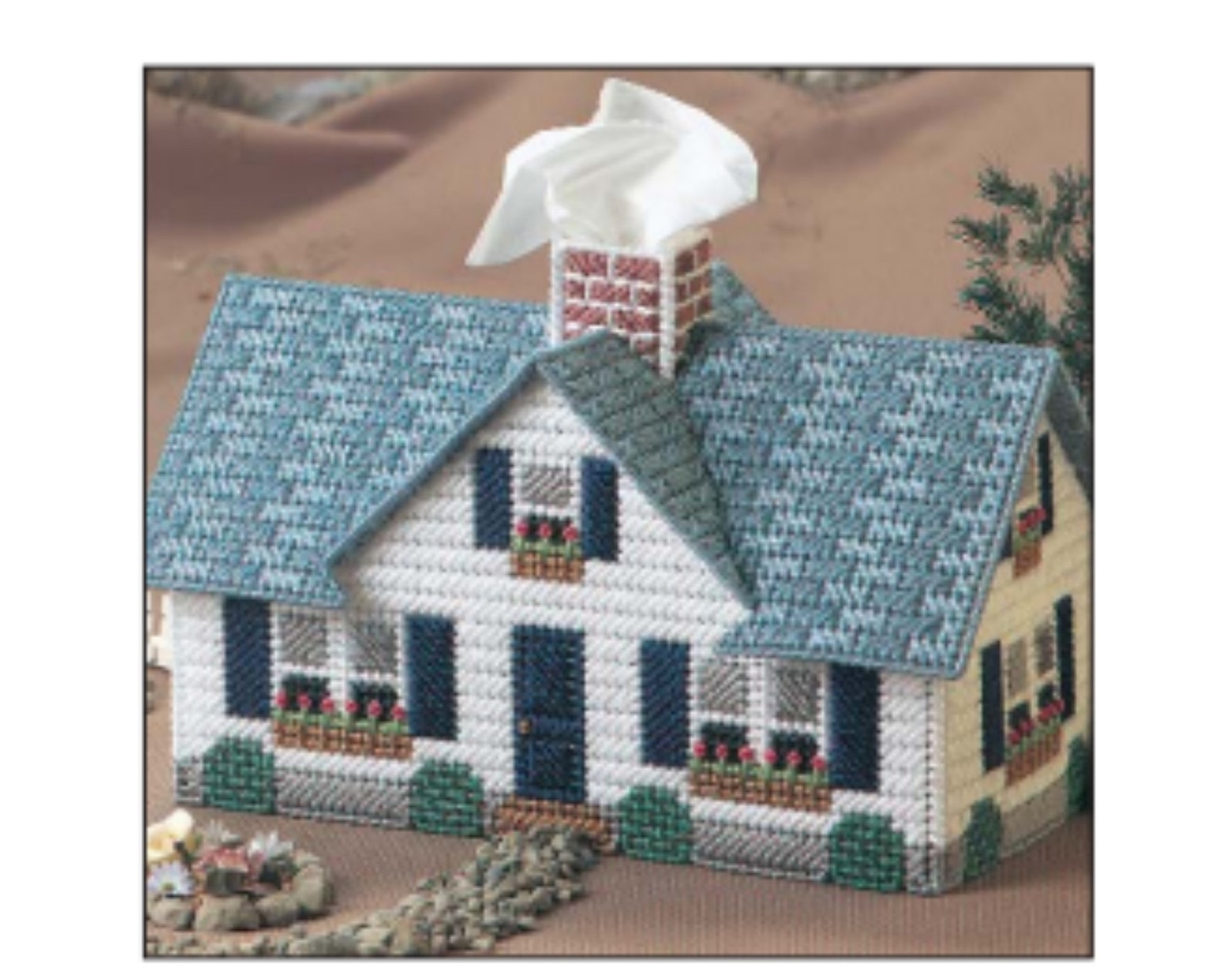 Window Box Cottage Tissue Box Cover Plastic Canvas Pattern - Etsy