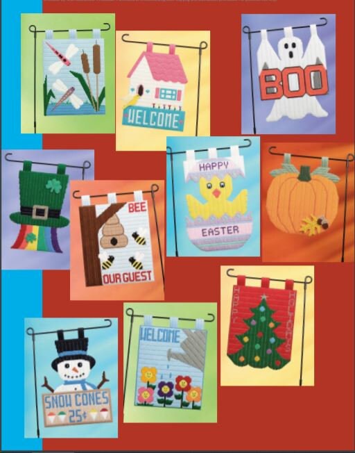 Ornamental Flags Plastic Canvas Pattern Seasonal Flags | Etsy