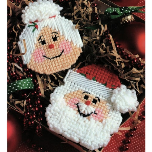 Santa & Mrs. Claus Ornaments Plastic Canvas Pattern - Etsy