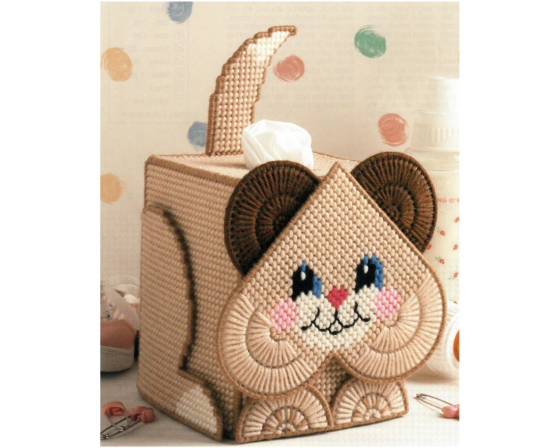 Dog Tissue Box Cover Plastic Canvas Pattern | Etsy