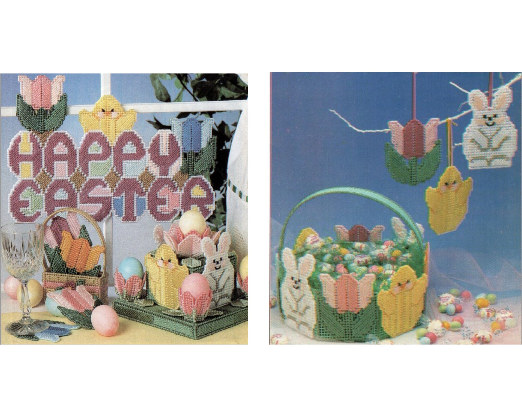 Easter Parade Set Plastic Canvas Pattern, Sign, Coaster Set, Basket ...