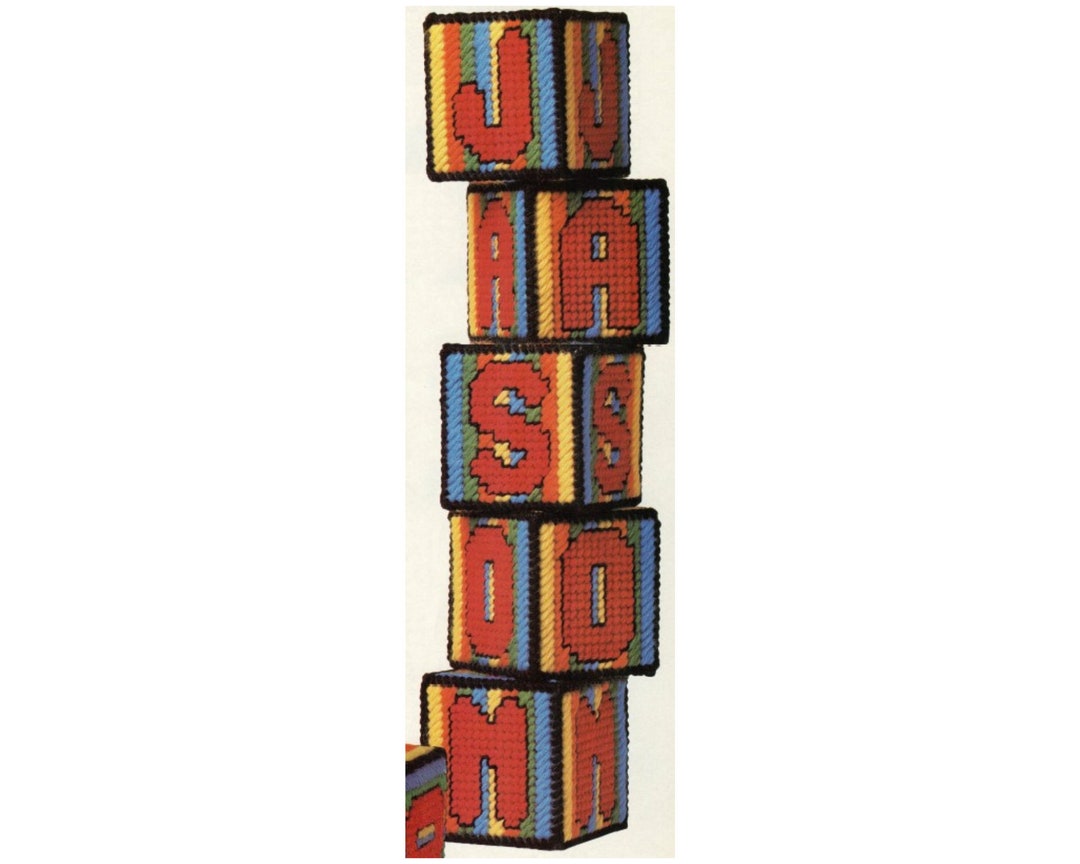 Alphabet Blocks Plastic Canvas Pattern - Etsy