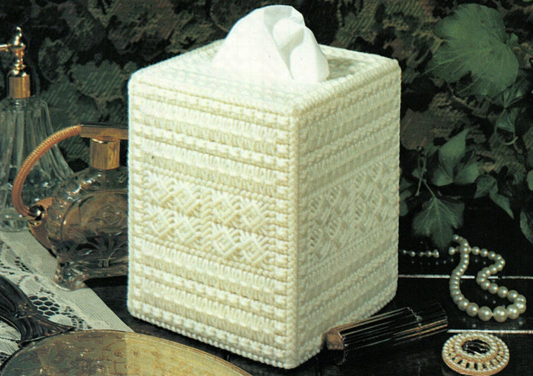 Braided Cross Stitch Tissue Box Cover Plastic Canvas Pattern - Etsy