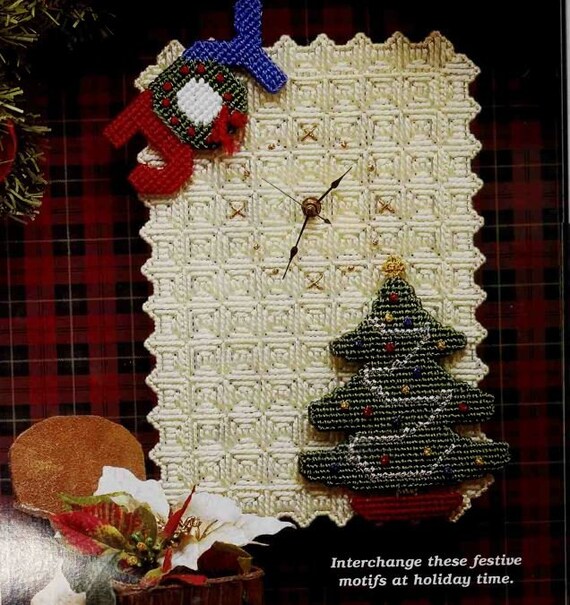 All Season Clock Plastic Canvas Pattern Christmas Easter | Etsy