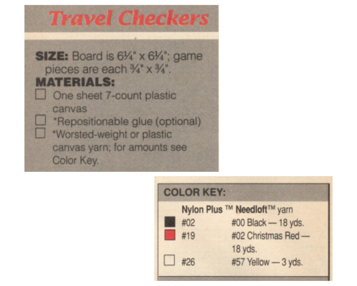 Travel Checkers Game Plastic Canvas Pattern - Etsy