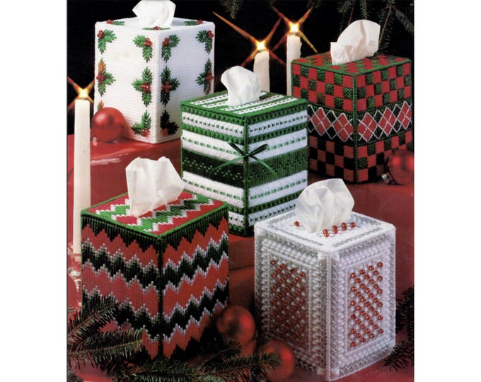 Christmas Tissue Box Covers Plastic Canvas Pattern - Etsy