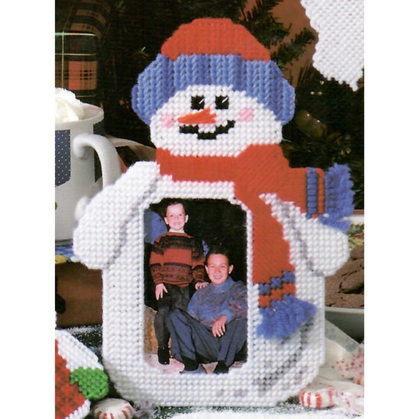 Plastic Canvas Snowman Picture Frame - Etsy