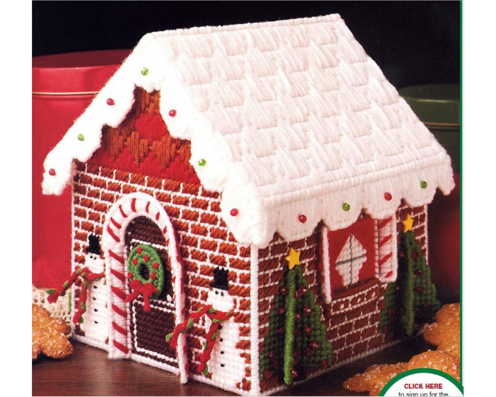 Christmas Gingerbread House Container Plastic Canvas Pattern - Etsy