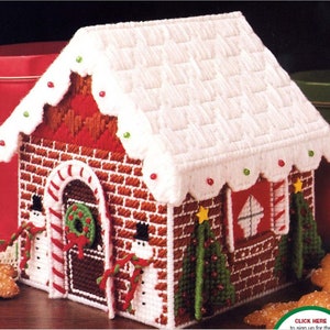 Christmas Gingerbread House Container Plastic Canvas Pattern - Etsy