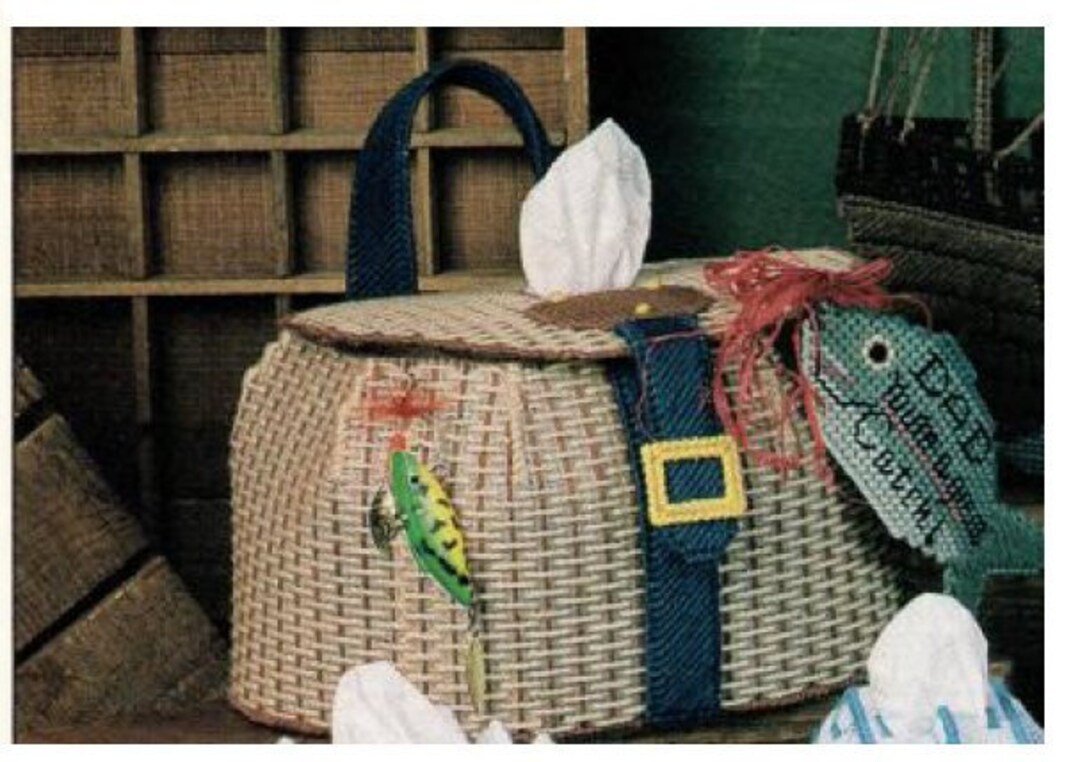 Fishing Tackle Box Tissue Box Cover Plastic Canvas Pattern, Father's ...