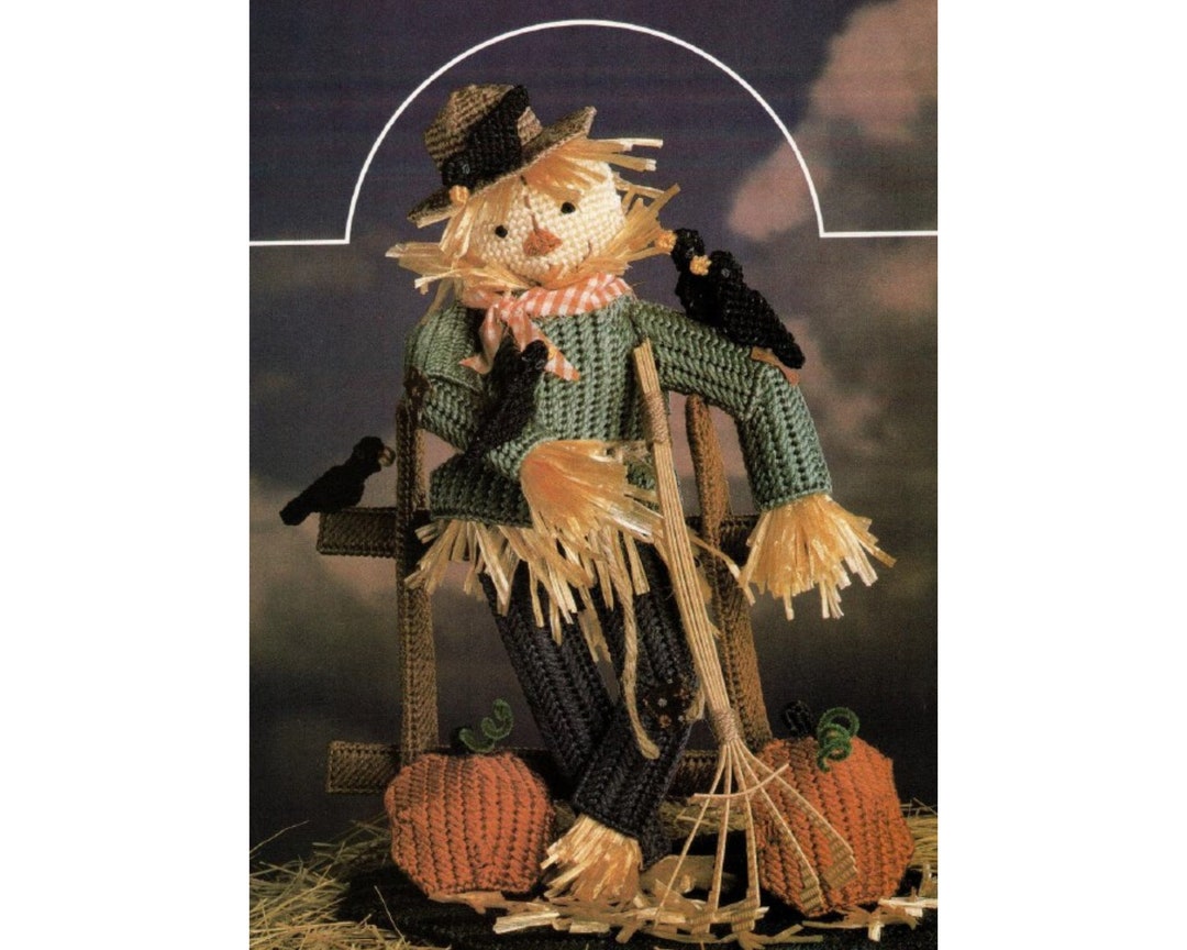 Scarecrow Centerpice Plastic Canvas Pattern, Autumn, Thanksgiving ...