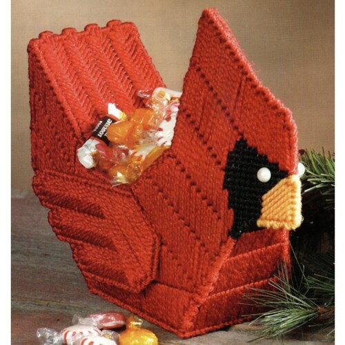 Cardinal Candy Holder Plastic Canvas Pattern Container - Etsy