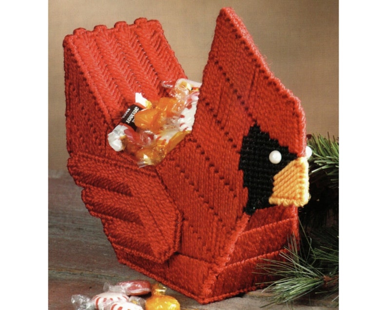 Cardinal Candy Holder Plastic Canvas Pattern Container - Etsy