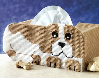 Dog Tissue Box Cover Plastic Canvas Pattern | Etsy