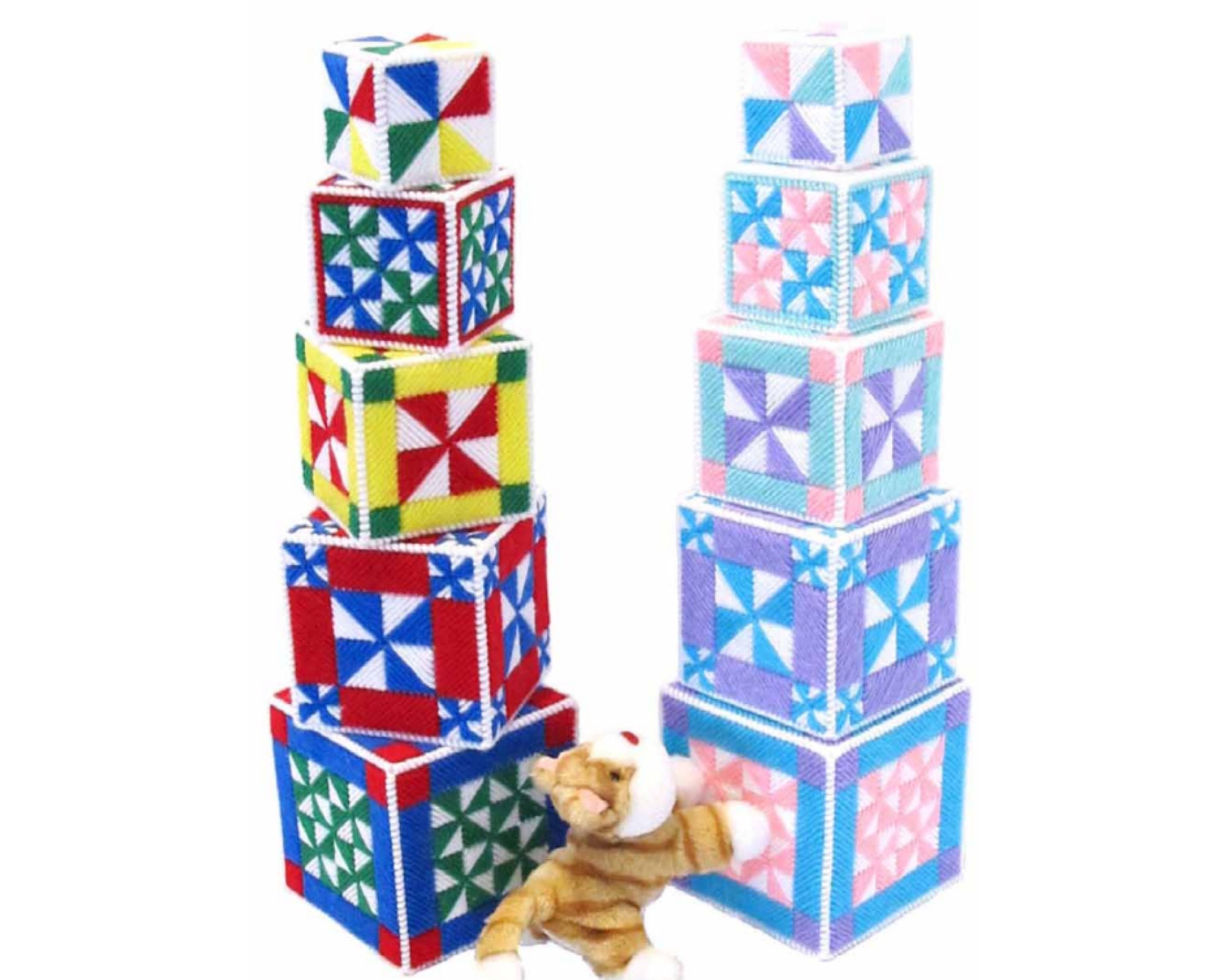 Pinwheel Stacking Blocks Plastic Canvas Pattern - Etsy