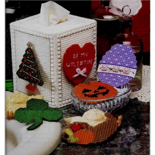 Breast Cancer Hope Tissue Box Cover Plastic Canvas PDF PATTERN - Etsy