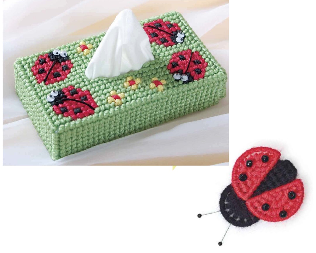 Ladybug Tissue Box Cover & Magnet Plastic Canvas Pattern - Etsy