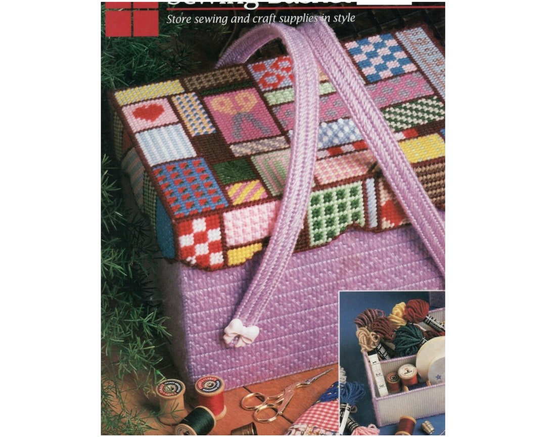 Sewing Basket Plastic Canvas Pattern, Craft Basket - Etsy