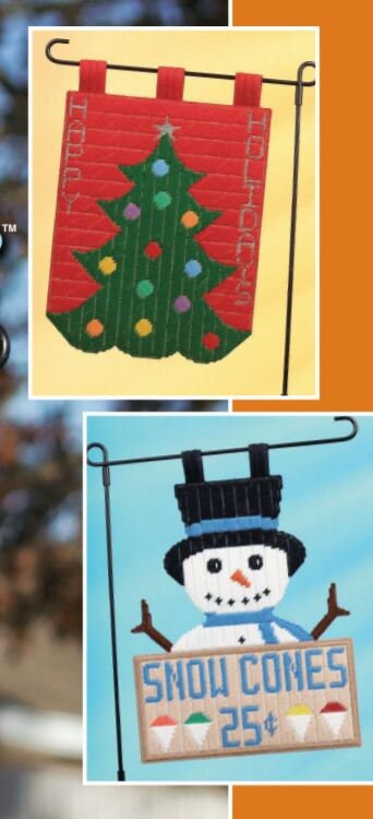 Ornamental Flags Plastic Canvas Pattern Seasonal Flags | Etsy