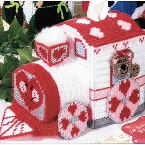 Bear Train Tissue Box Cover Plastic Canvas Pattern - Etsy
