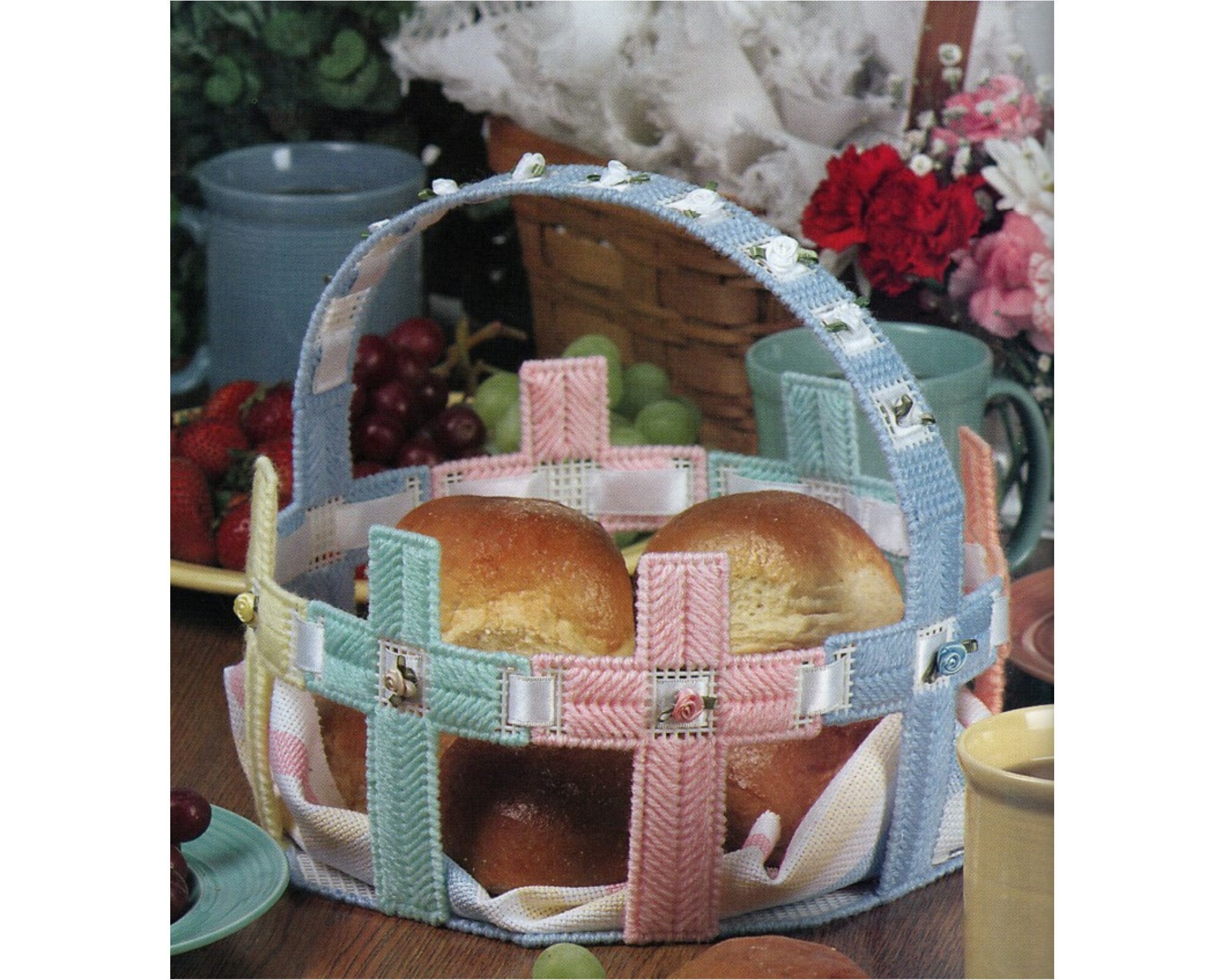 Cross Bread Basket Plastic Canvas Pattern Easter Cross Basket | Etsy