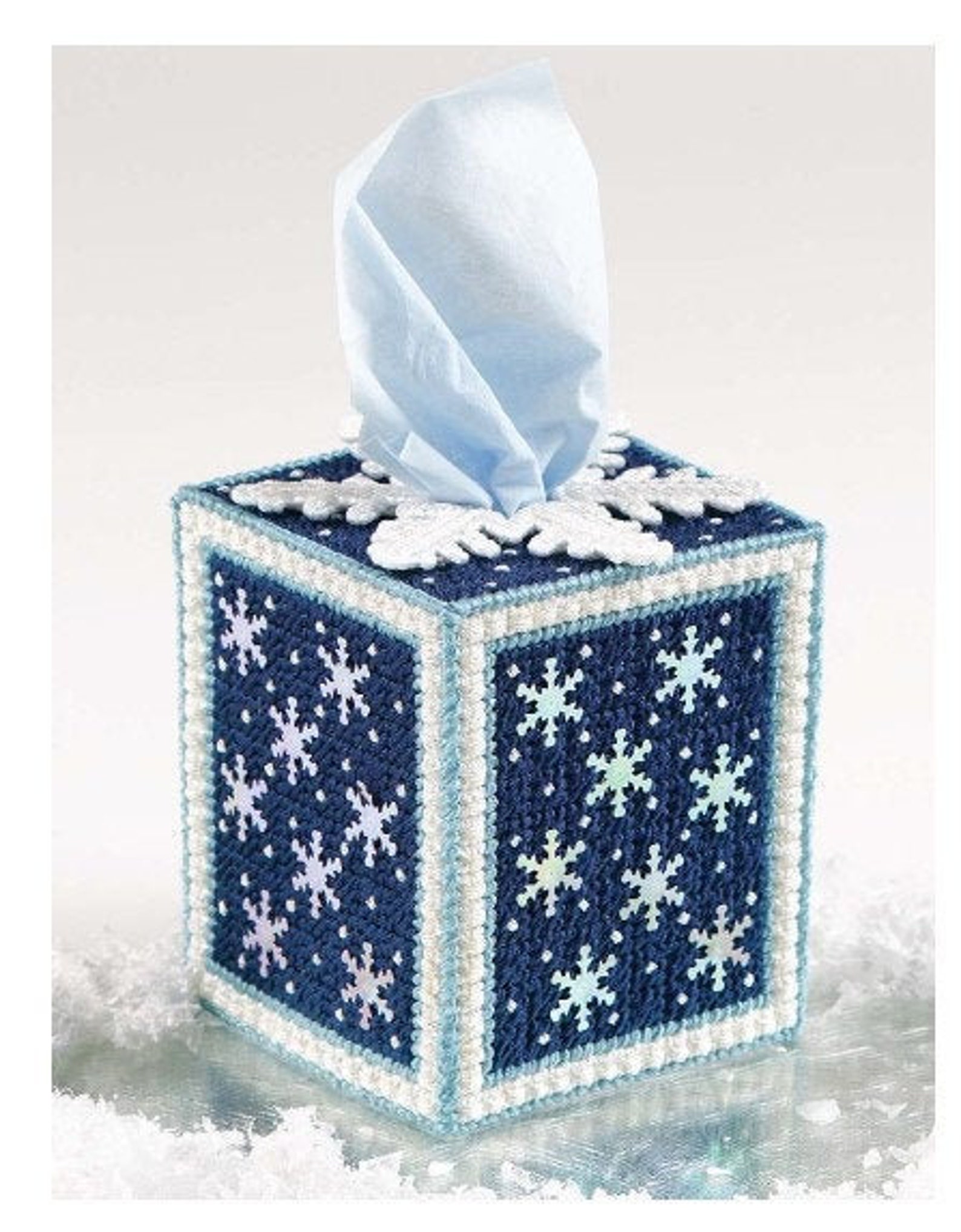 Ice Crystals Snowflake Tissue Box Cover Plastic Canvas | Etsy