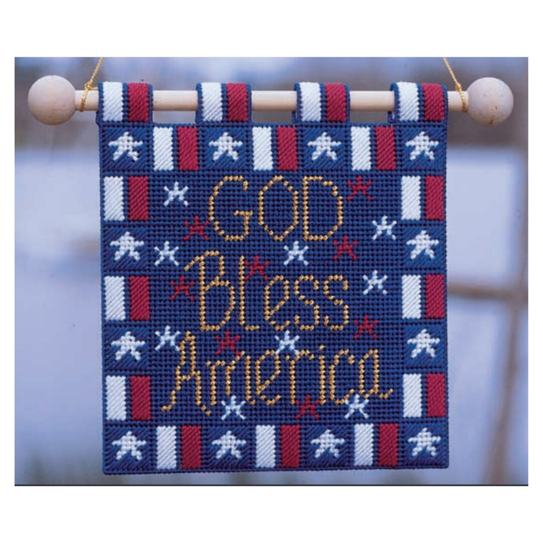 God Bless America Banner Plastic Canvas Pattern, - Etsy