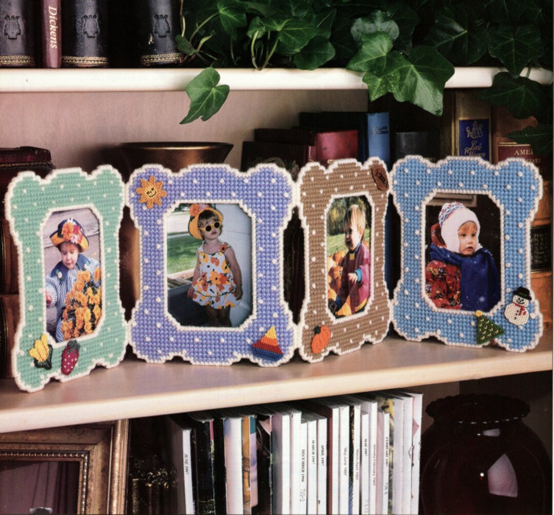 Seasonal Picture Frame Plastic Canvas Pattern, Spring, Summer, Autumn ...