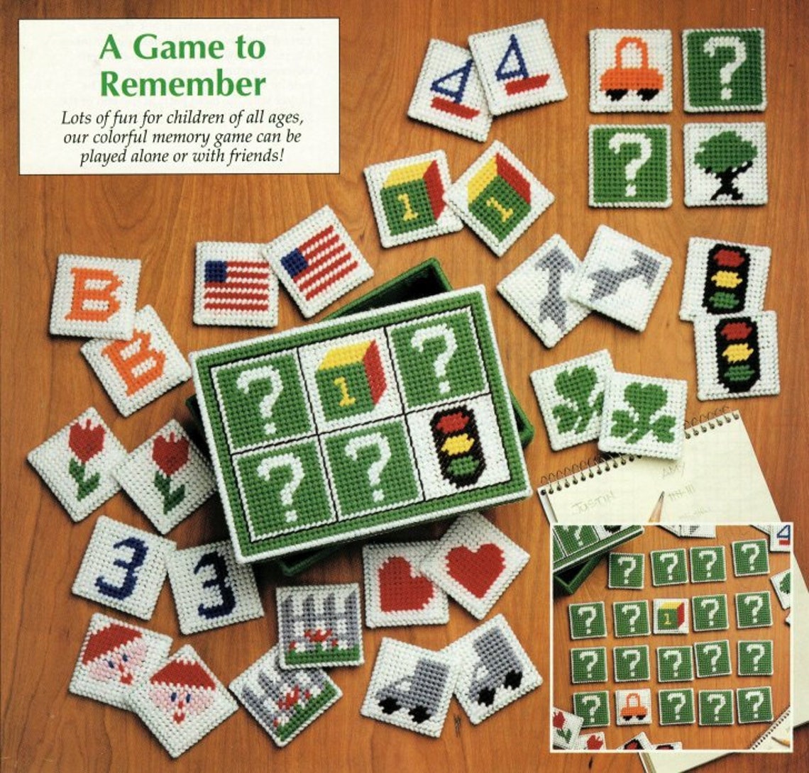 Memory Game Plastic Canvas Pattern | Etsy
