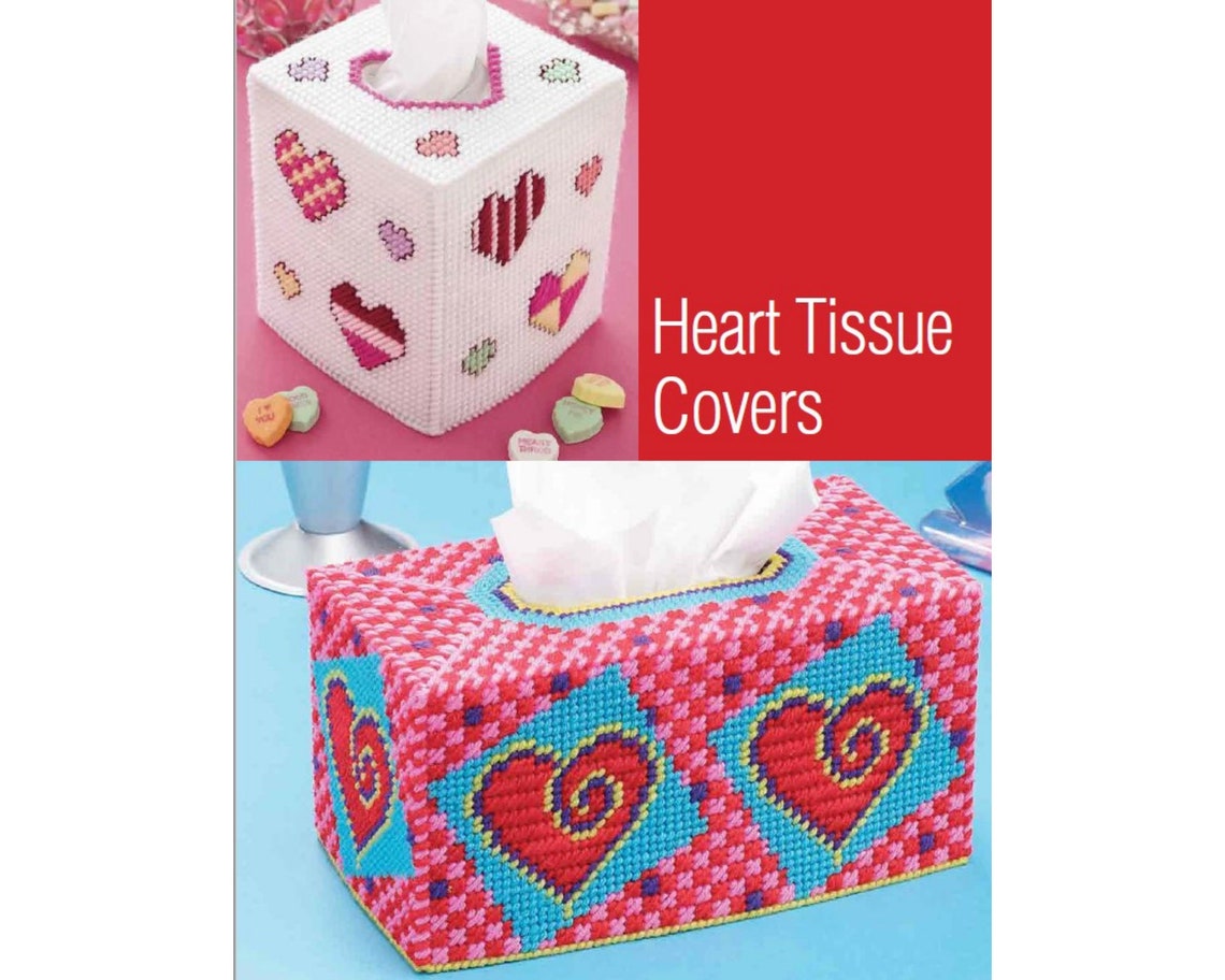 Heart Tissue Box Covers Plastic Canvas Pattern - Etsy
