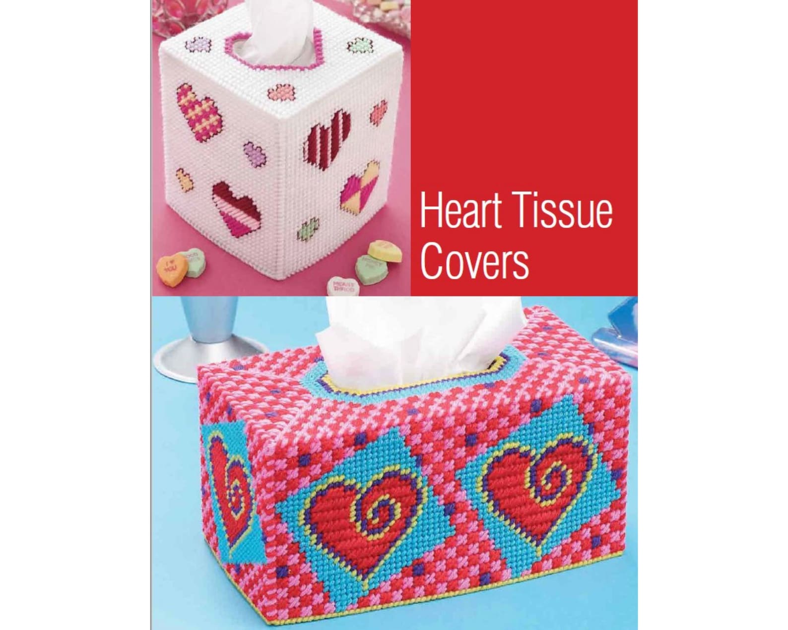 Heart Tissue Box Covers Plastic Canvas Pattern Set of 2 - Etsy
