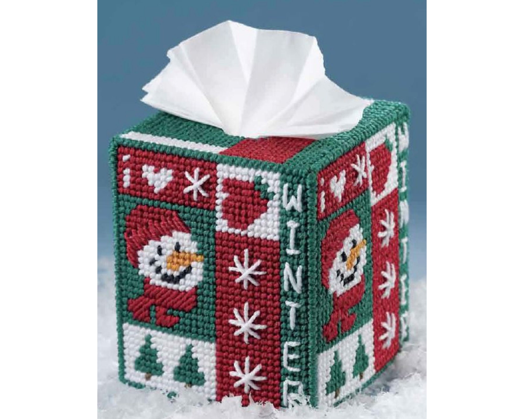 pdf PATTERN DOWNLOADABLE pdf pattern Snowman Tissue Box Cover Plastic ...