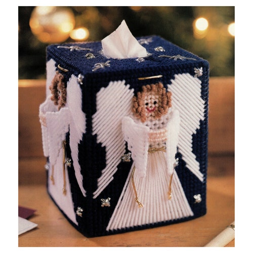Angel Tissue Box Cover Plastic Canvas Pattern - Etsy