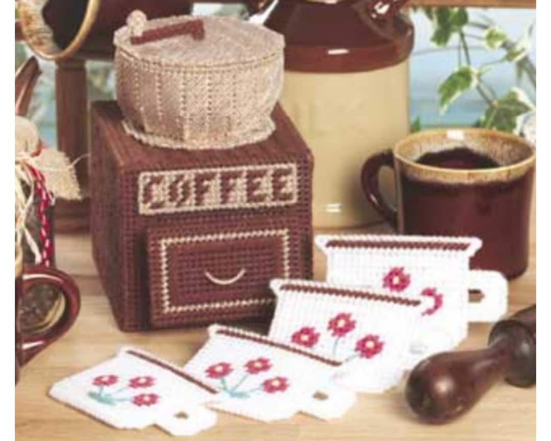 Coffee Coaster Set Plastic Canvas Pattern - Etsy