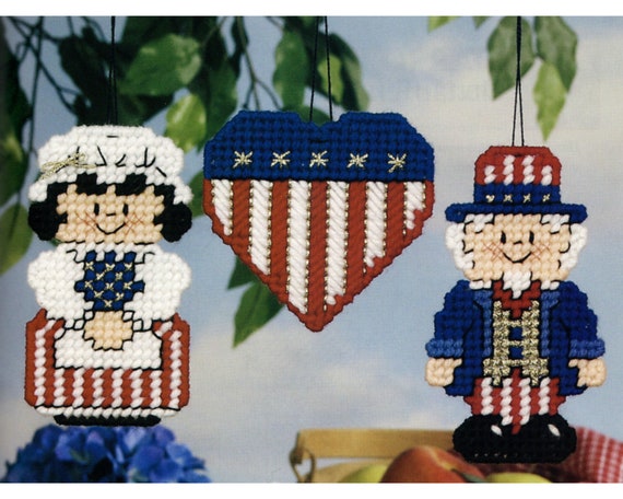 Uncle Sam & Betsy Ross Plastic Canvas Pattern 4th of July - Etsy
