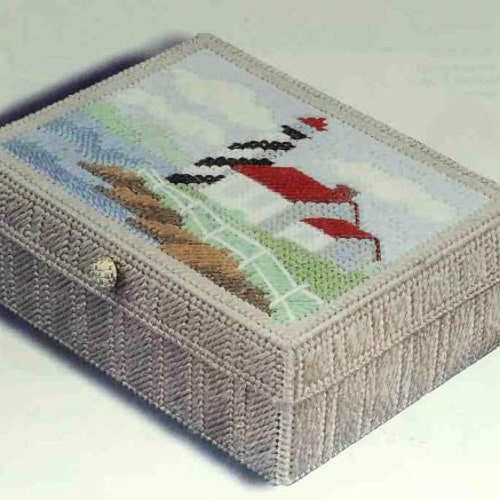 Nautical Tissue Box Cover Plastic Canvas Pattern - Etsy
