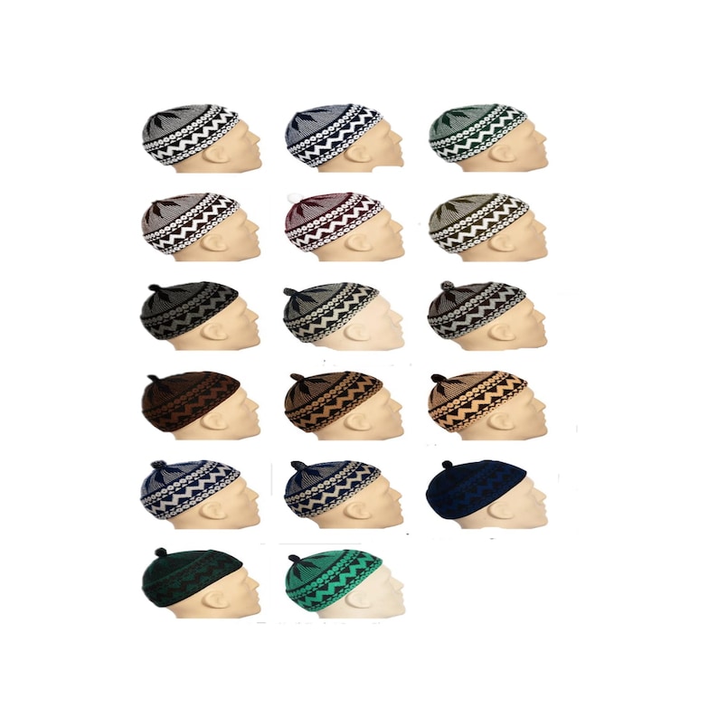 Kufi Hats Haji Zigzag Knitting Caps Traditional African West Hat ...