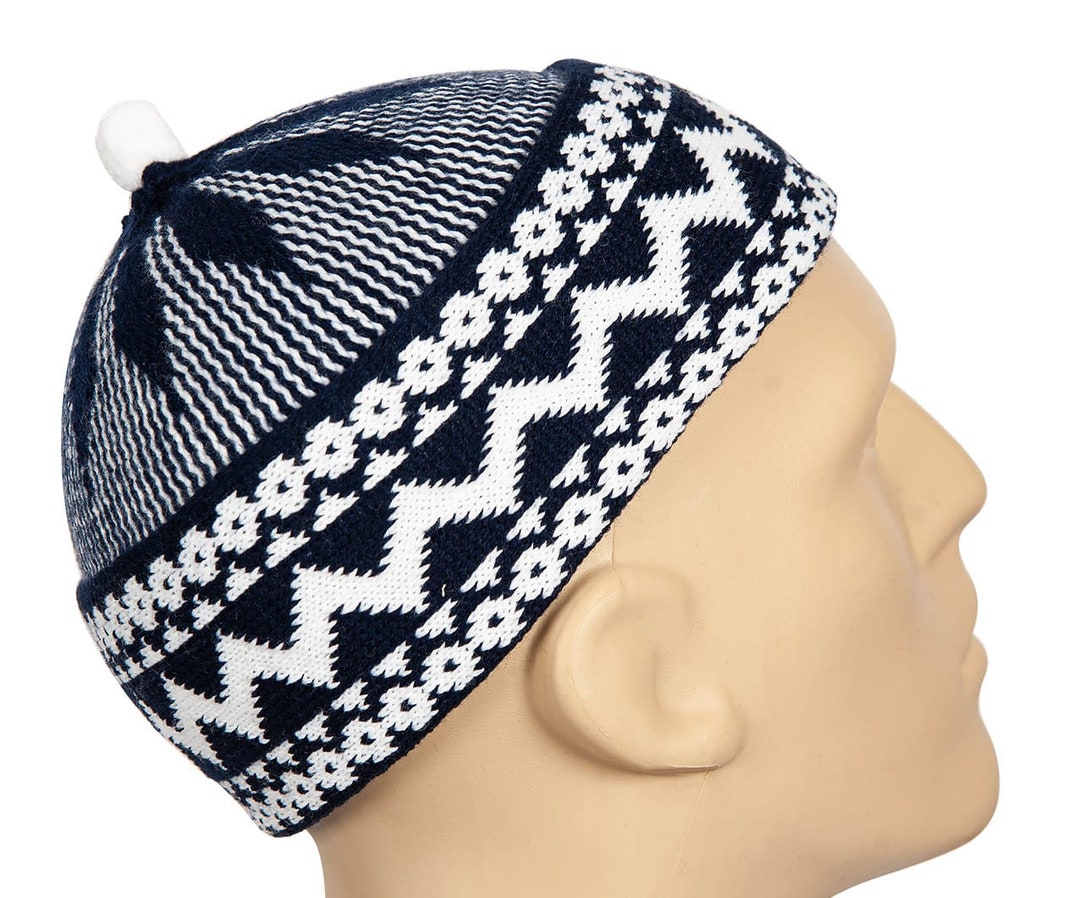 Navy Blue Taqiyah Kufi Skull Cap, Traditional African Hat, Senegalese ...