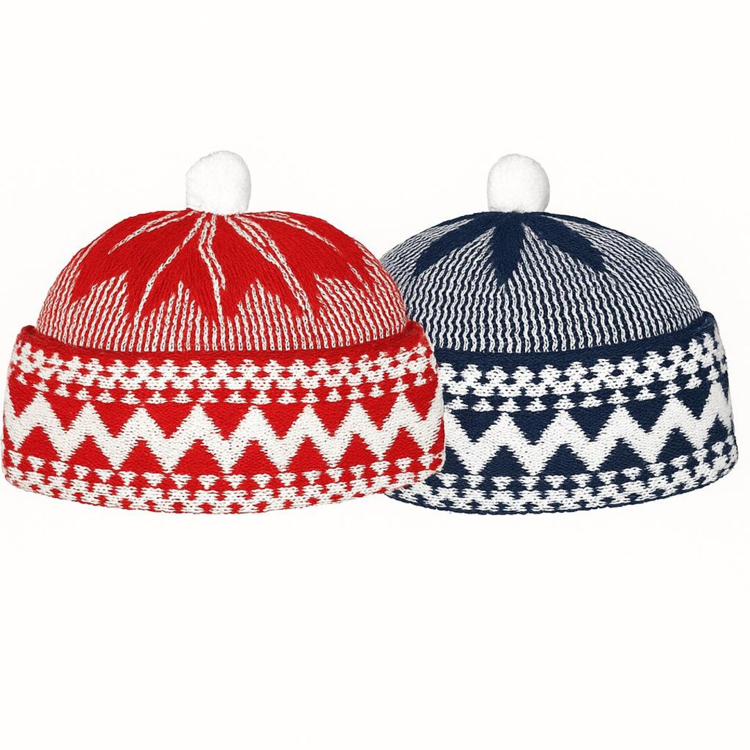 Kufi Hats Set of 2: Red & Navy Blue Islamic Prayer Caps Muslim Taqiyah ...