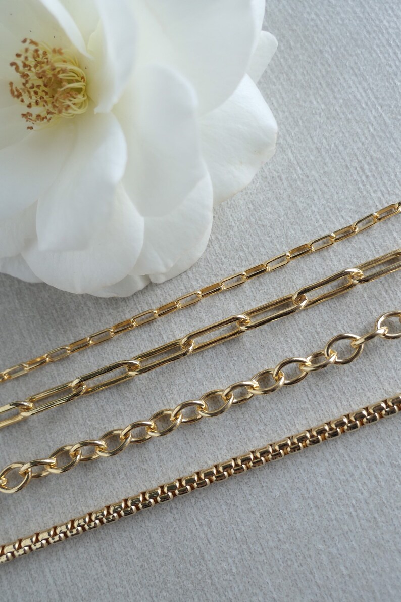 Gold Small Link Chain Necklace Gold Filled Elongated - Etsy