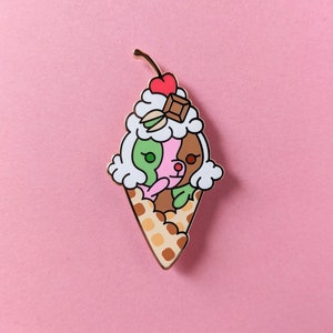 Spumoni Doodle Enamel Pin - Kawaii Food Enamel Pin - Ice Cream Pin ...