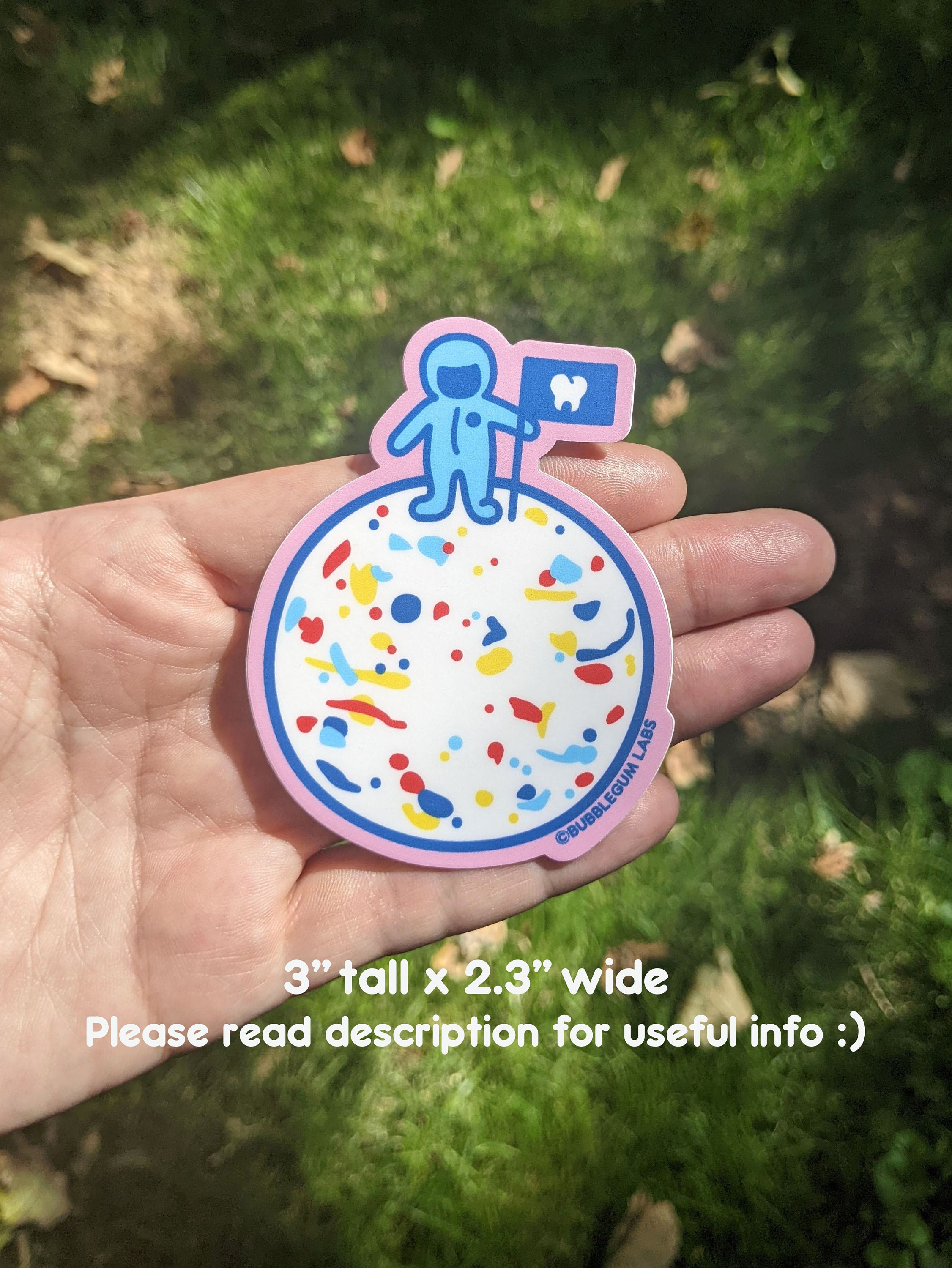 Jawbreaker Moon Vinyl Sticker (blue-theme Variation) - Space Sticker ...